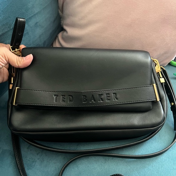 Ted Baker | Bags | Ted Baker Black Leather Shoulder Bag | Poshmark